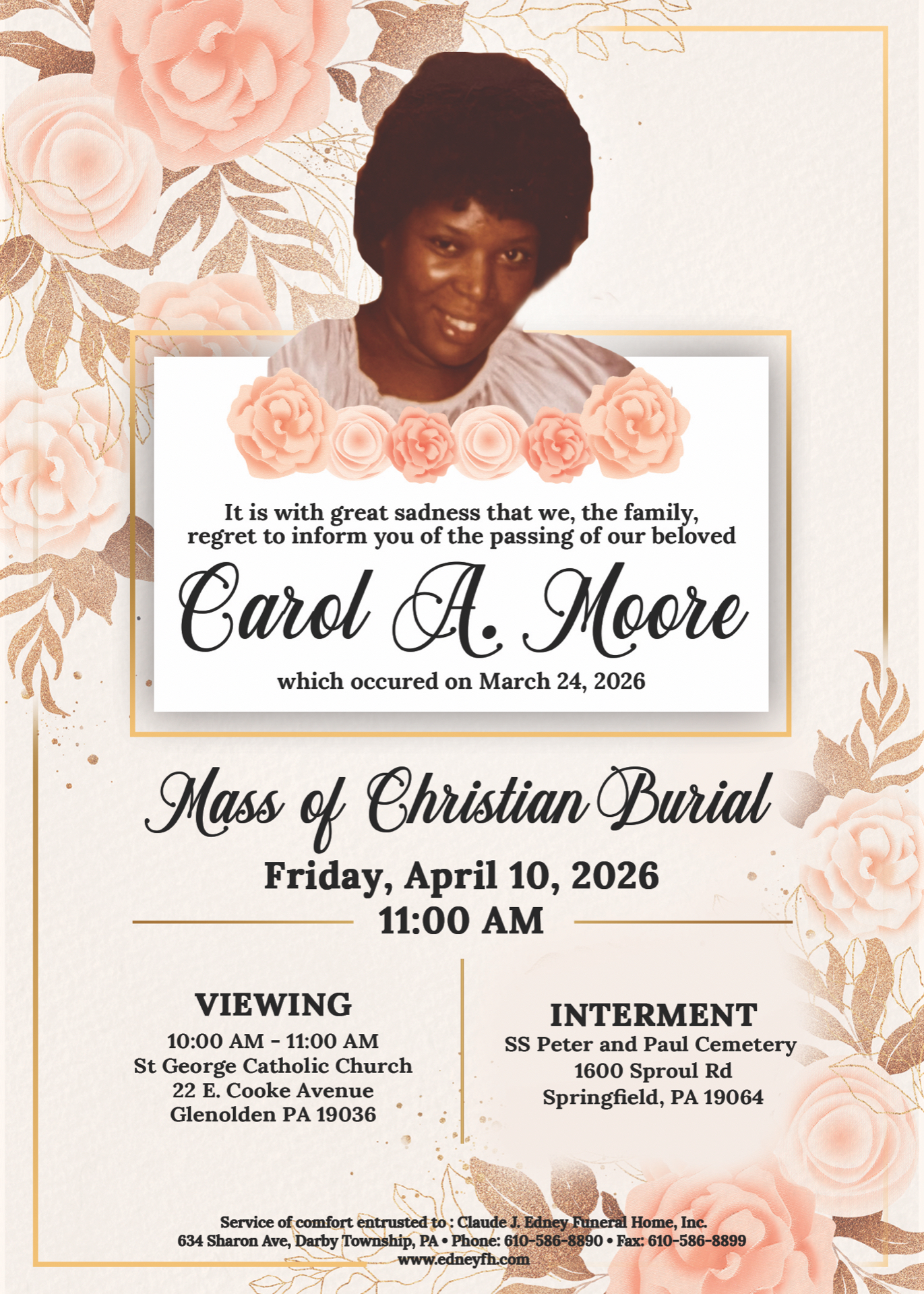 Edney Funeral Home Services - This Week's Services